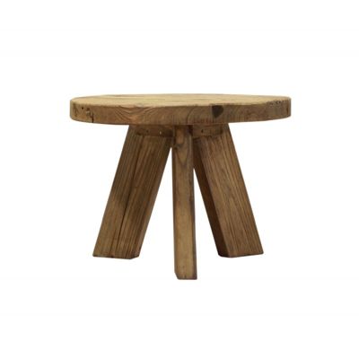 Table basse ronde 60 cm en bois massif recyclé 3 pieds - CHALET | Castorama