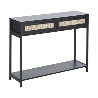 Table console avec façade en rotin OPOCO