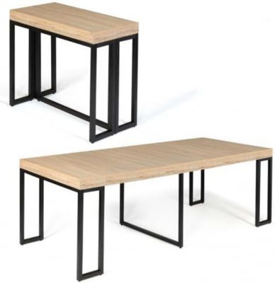 Table Console Extensible 10 Personnes 235 cm Design Industriel