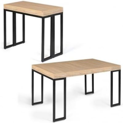 Table Console Extensible 6 Personnes 140 cm Design Industriel