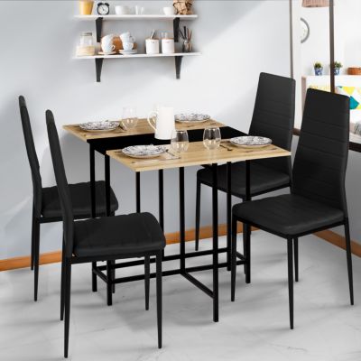 Table console pliable EDI 2-4 personnes façon hêtre et noir design ...