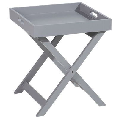 Table d'appoint grise avec plateau détachable CHESTER