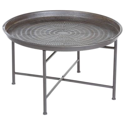 Table d'appoint grise - métal D65 cm - Atmosphera