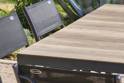 Table de jardin Boston aluminium imitation bois clair L.150 x l.90 x H.75 cm DCB Garden