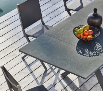 Table de jardin extensible Absolu Proloisirs céramique mat coloris ...