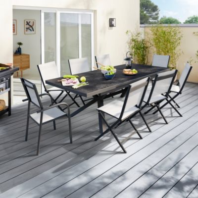 Table de jardin extensible Absolu Proloisirs céramique mat coloris ...