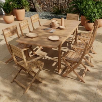 Table de jardin extensible Riveo en bois d'acacia L.150/200 x l.90 x H.75 cm GoodHome