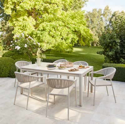 Table de jardin extensible Santorin en aluminium coloris sable L.180/260 x l.100 x H.75 cm