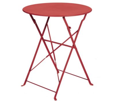 Table de jardin pliante en acier coloris bordeaux 2 places capri - Ozalide