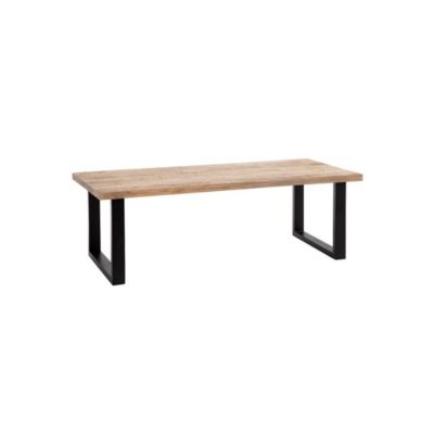 Table de repas rectangulaire 240 cm Bois Massif/Noir - LIMAYA