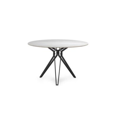 Table de repas Ronde effet Pierre Blanche - DECLYN