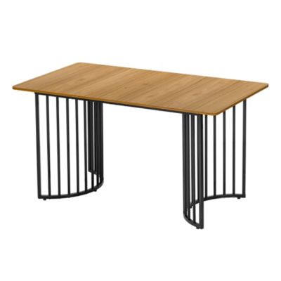 Table de salle à manger design industriel effet bois