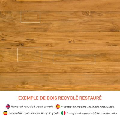 Table et bancs de jardin 10 personnes en bois - Luma