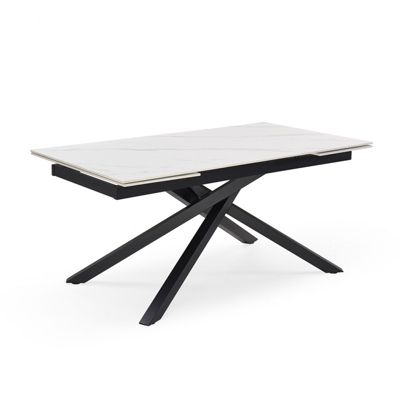 Table extensible 160-240 cm céramique blanc marbré pied torsadé - NEVADA 05 | Castorama
