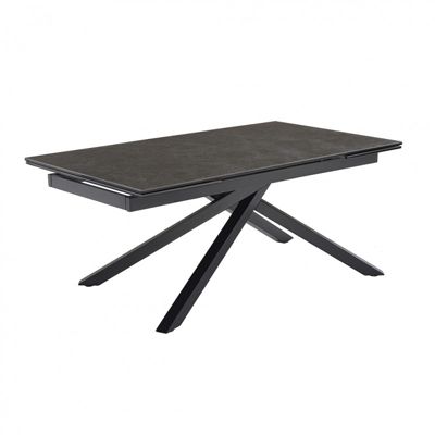 Table extensible 160-240 cm céramique gris foncé pied torsadé - UTAH 05 | Castorama