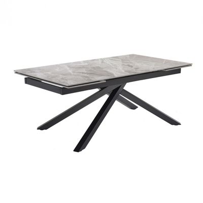 Table extensible 160-240 cm céramique gris marbré pied torsadé - DAKOTA 05 | Castorama