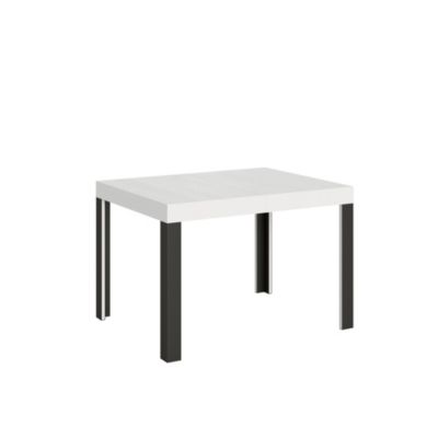 Table extensible 80x120/204 cm Ligne Frêne Blanc Structure Anthracite ...