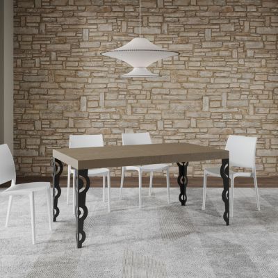 Table extensible Karamay Premium 160/264x90 cm en gris tourterelle avec ...