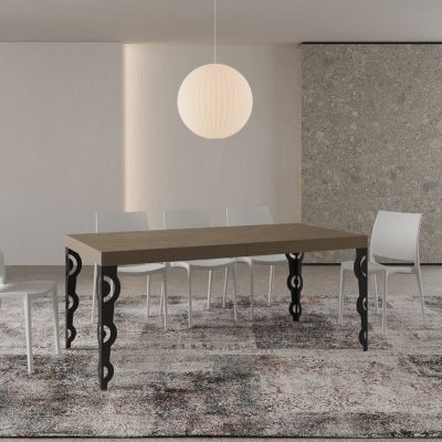 Table extensible Karamay Premium 200/304x90 cm en gris tourterelle avec ...