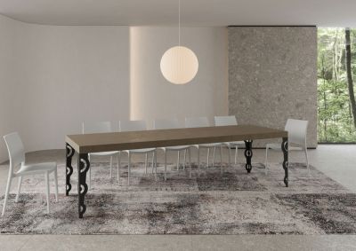 Table extensible Karamay Premium 200/304x90 cm en gris tourterelle avec ...