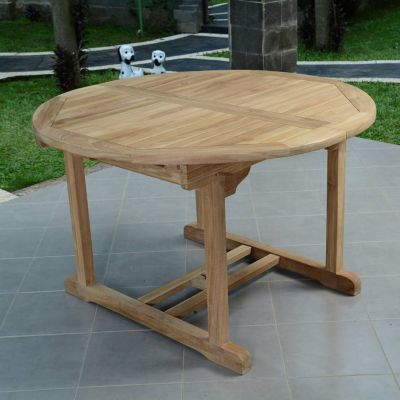 Table extensible ronde en teck massif Roma 120/170 x120 cm | Castorama