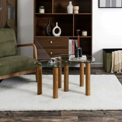 Table gigogne galet en verre trempé Clara (Lot de 2)