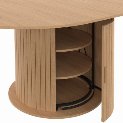 Table à manger extensible ronde JULIETTE 4-8 personnes pied lattes avec ...