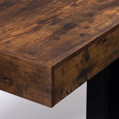 Table à Manger Rectangle 8 Personnes Bois Effet Vieilli et Noir 200 cm ...