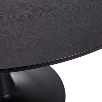 Table à manger ronde tulipe en métal noir L120 4 places