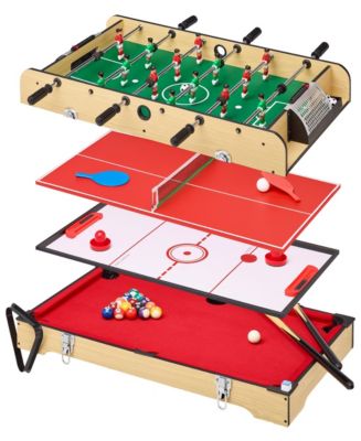 Table multi jeux 4 en 1 - Babyfoot barres télescopiques - Billard ...