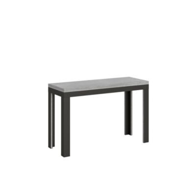 Table ouvrante 120x45/90 cm Ligne Double Ciment avec structure Anthracite