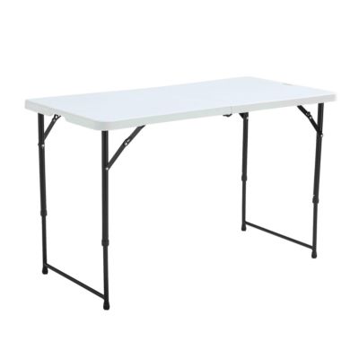 Table Pliante Blanche 122 x 61 x 74 cm Oviala