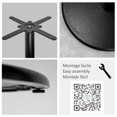 Table ronde 120cm - modèle Rome blanc uni - Restootab