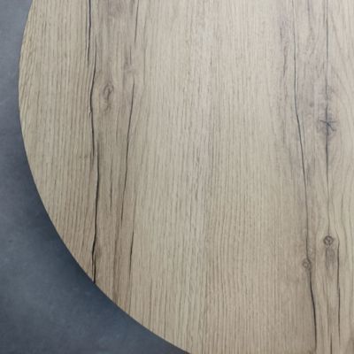 Table ronde 120cm - pied blanc, plateau chêne delano - Restootab