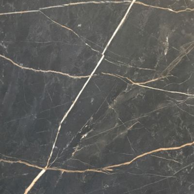 Table ronde bistrot 70cm marbre samas chants laiton - Restootab