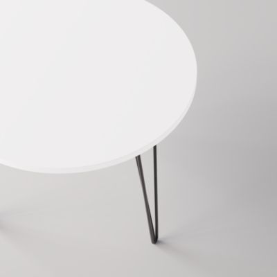 Table ronde MIKA fi90 cm pour cuisine, salon, salle à manger Blanc