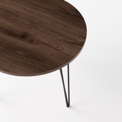 Table ronde MIKA fi90 cm pour cuisine, salon, salle à manger Chêne chocolat