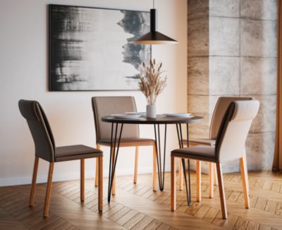 Table ronde MIKA fi90 cm pour cuisine, salon, salle à manger Chêne chocolat