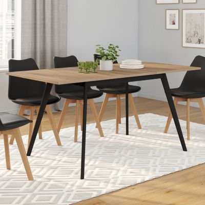 Table scandinave extensible rectangle INGA 4-8 personnes plateau bois ...