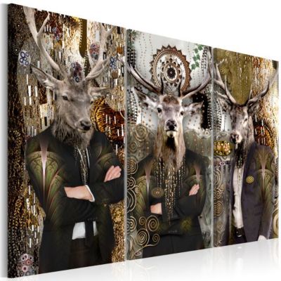 Tableau Animal Trio (3 Parts) Brown 90x60 cm