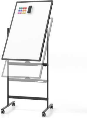 Tableau Blanc Magnetique Vertical 60x90CM Rotatif a Hauteur Reglable ...