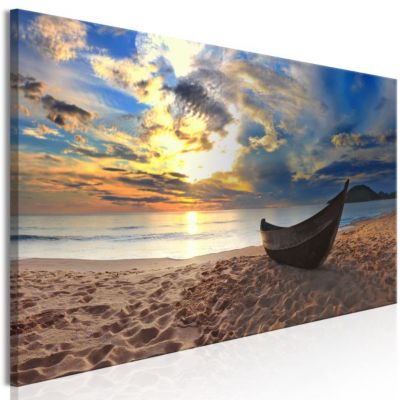 Tableau Boat on the Beach (1 Part) Narrow 120x40 cm