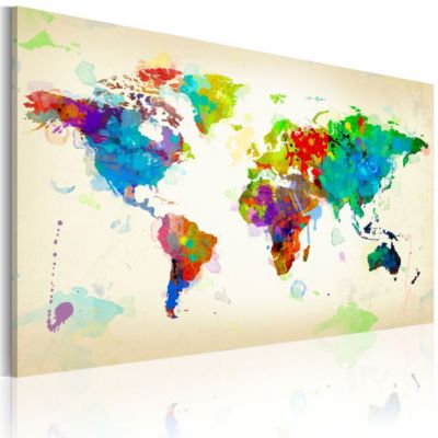 Tableau Cartes du monde All colors of the World 2 60x40 cm
