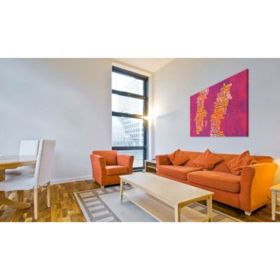 Tableau Cartes du monde Carte de la Suède sur fond rose 60x40 cm