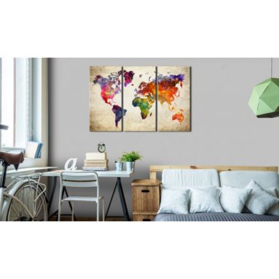 Tableau Cartes du monde The World's Map in Watercolor 90x60 cm