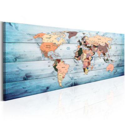 Tableau Cartes du monde World Maps: Sapphire Travels 120x40 cm