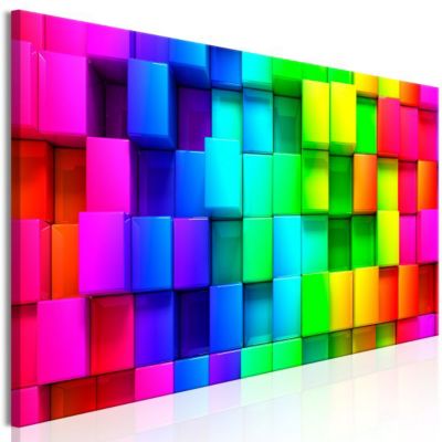 Tableau Colourful Cubes (1 Part) Narrow 120x40 cm