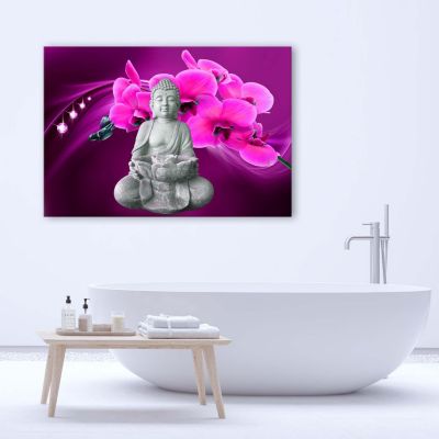 Tableau déco, Orchidée de bouddha rose 60x40 cm