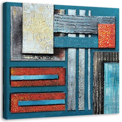 Tableau décoratif, Bleu turquoise Abstrait 60x60 cm