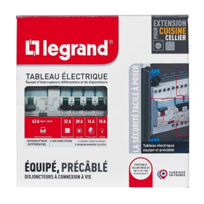 Tableau électrique pré-équipé et pré-câblé 1 rangée Legrand - 13 ...